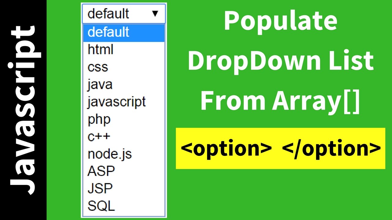 Solved Populate Dropdown Select With Array with 9to5Answer Solved Populate Dropdown Select With Array with 9to5Answer