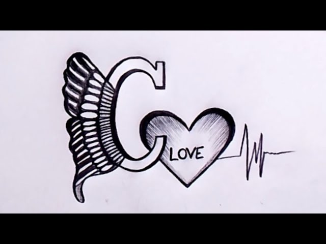 C Letter Design Drawing With Pencil