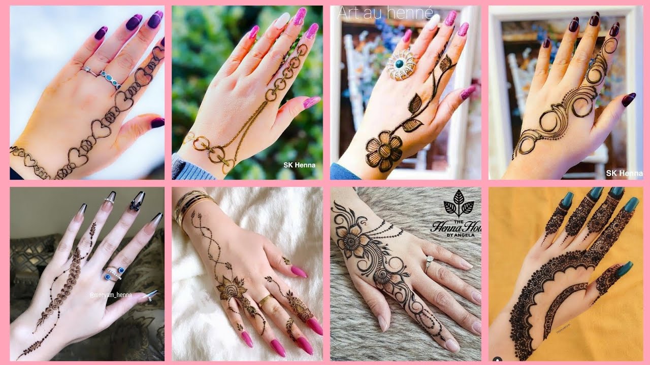 One sided mehndi design | One finger mehndi design | New stylish mehndi ...