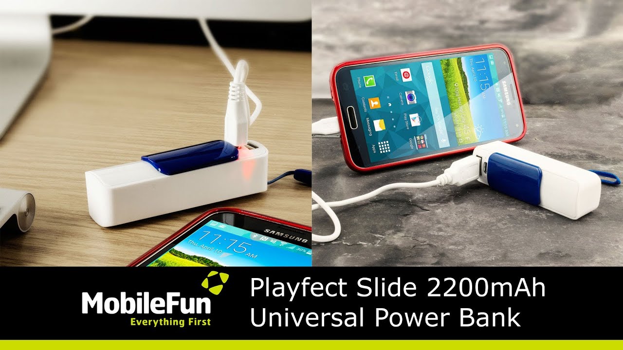 Playfect Slide 2200mAh Universal Power Bank Hands On - YouTube