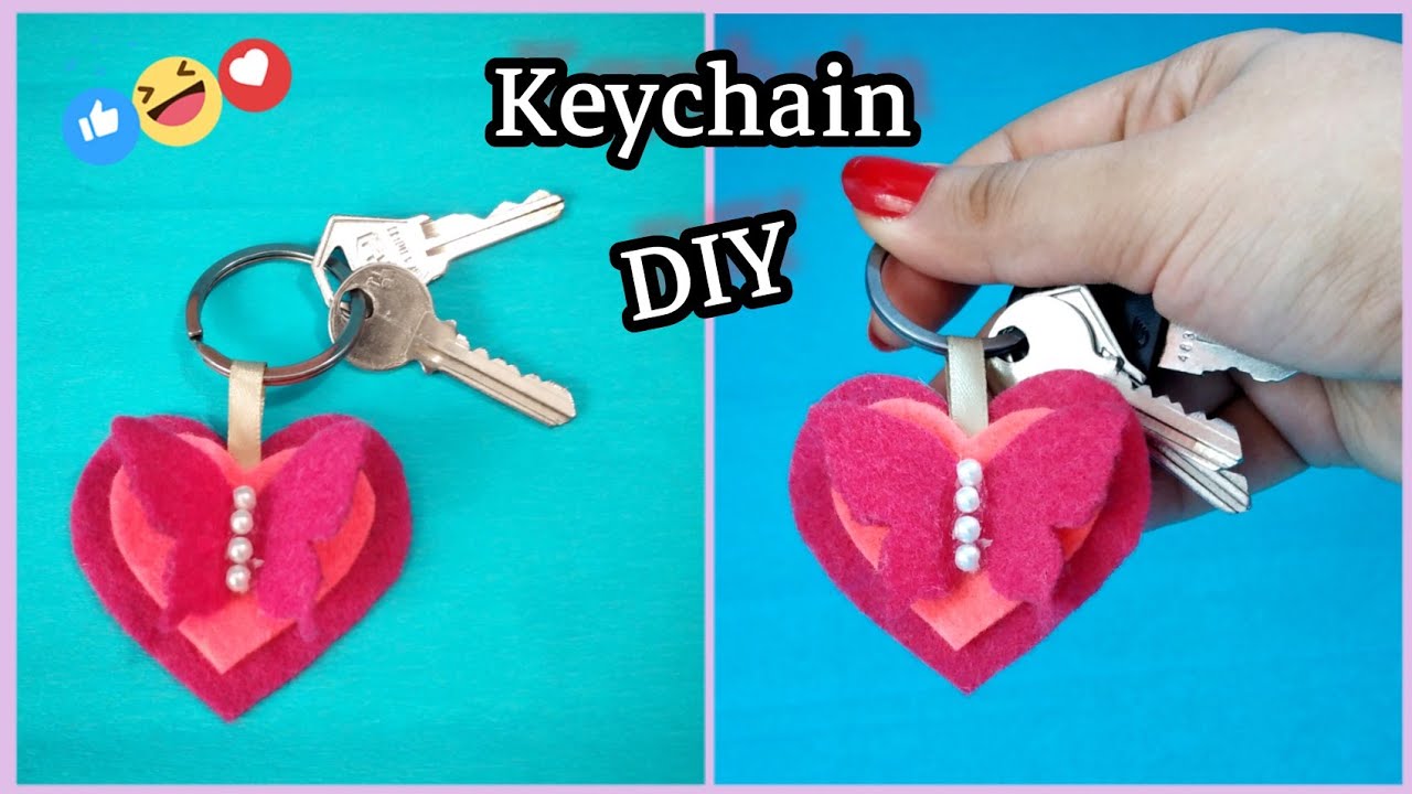 key chain idea| felt key chain| easy craft - YouTube
