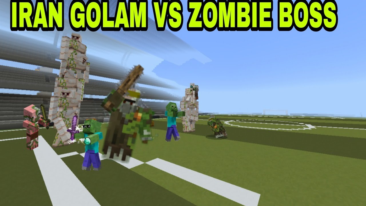 SUPER ZOMBIE BOSS V/S 10 IRAN GOLAM FIGHT IN MINECRAFT || MINECRAFT ...
