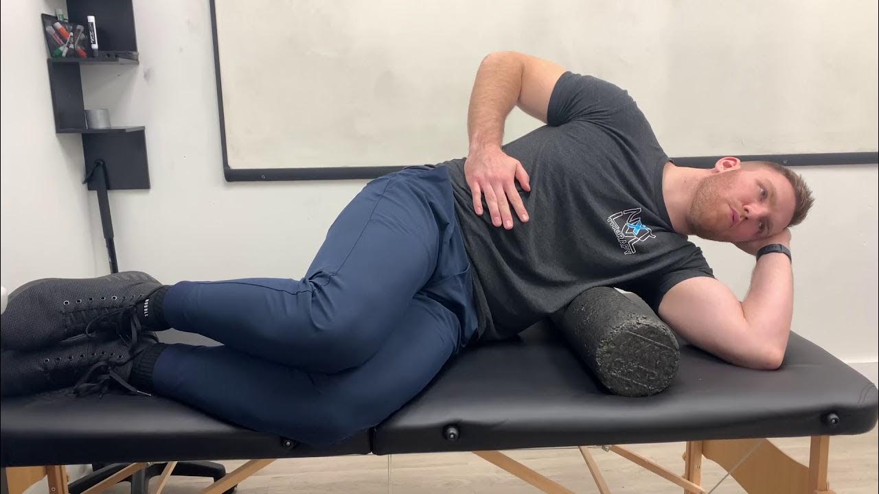 Sidelying Foam Roller Breathing - YouTube