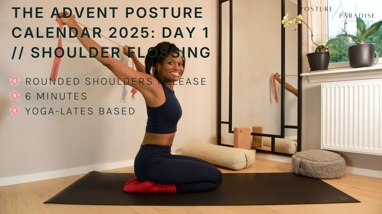Rounded shoulders tension release by doing shoulder flossing || Day 1 ...
