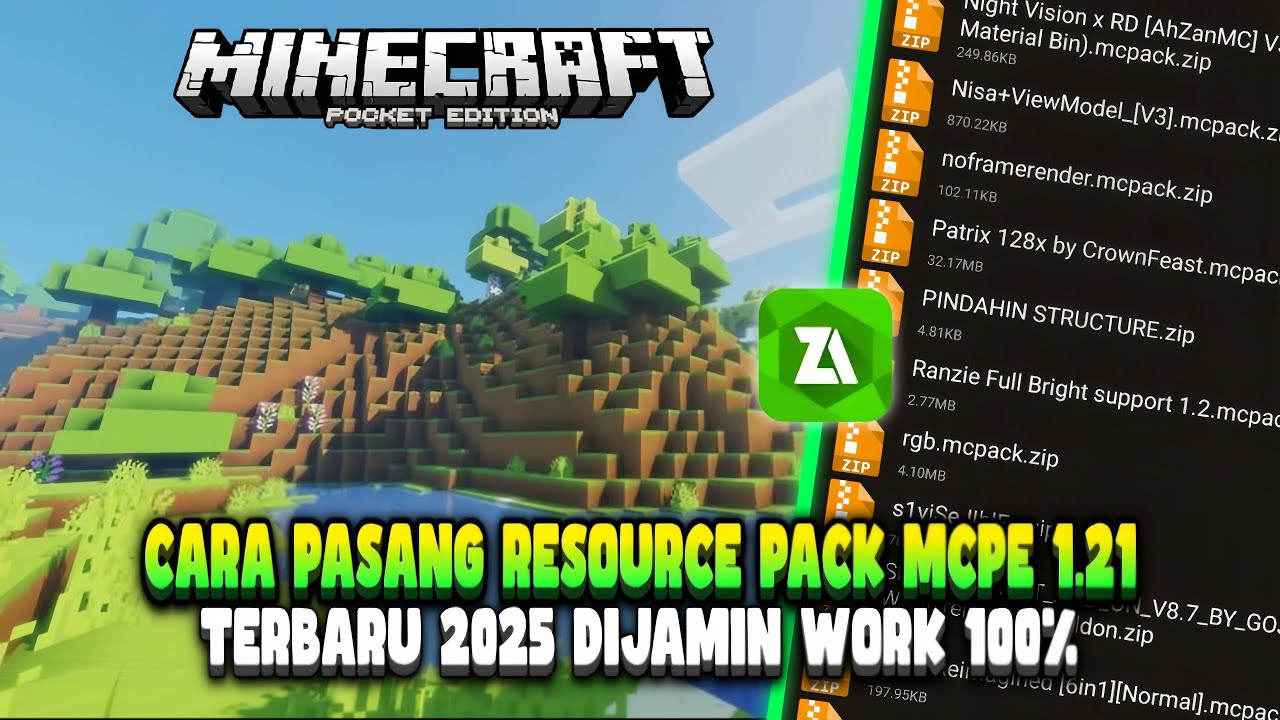 CARA PASANG RESOURCE PACK DI MINECRAFT 1.21 TERBARU 2025 - DIJAMIN WORK ...