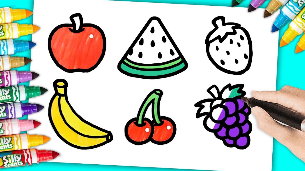 Let's Learn How to Draw Fruits Together | drawing for kids and toddlers ...