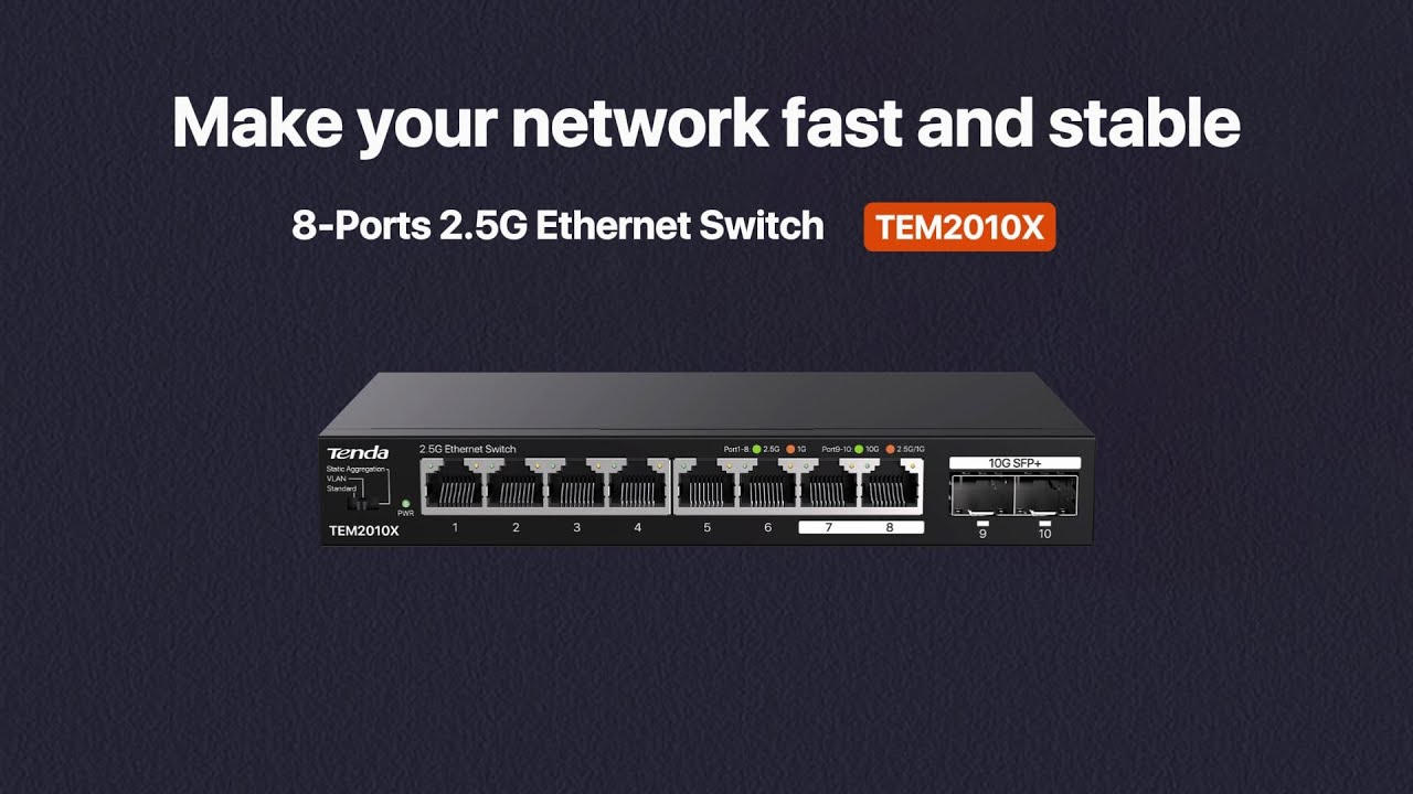 8-Port 2.5G Ethernet Switch with 2*10G SFP+ slots - YouTube