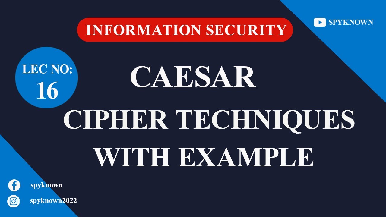 LECTURE-16 Caesar Cipher Technique with Example Explained in Hindi ...