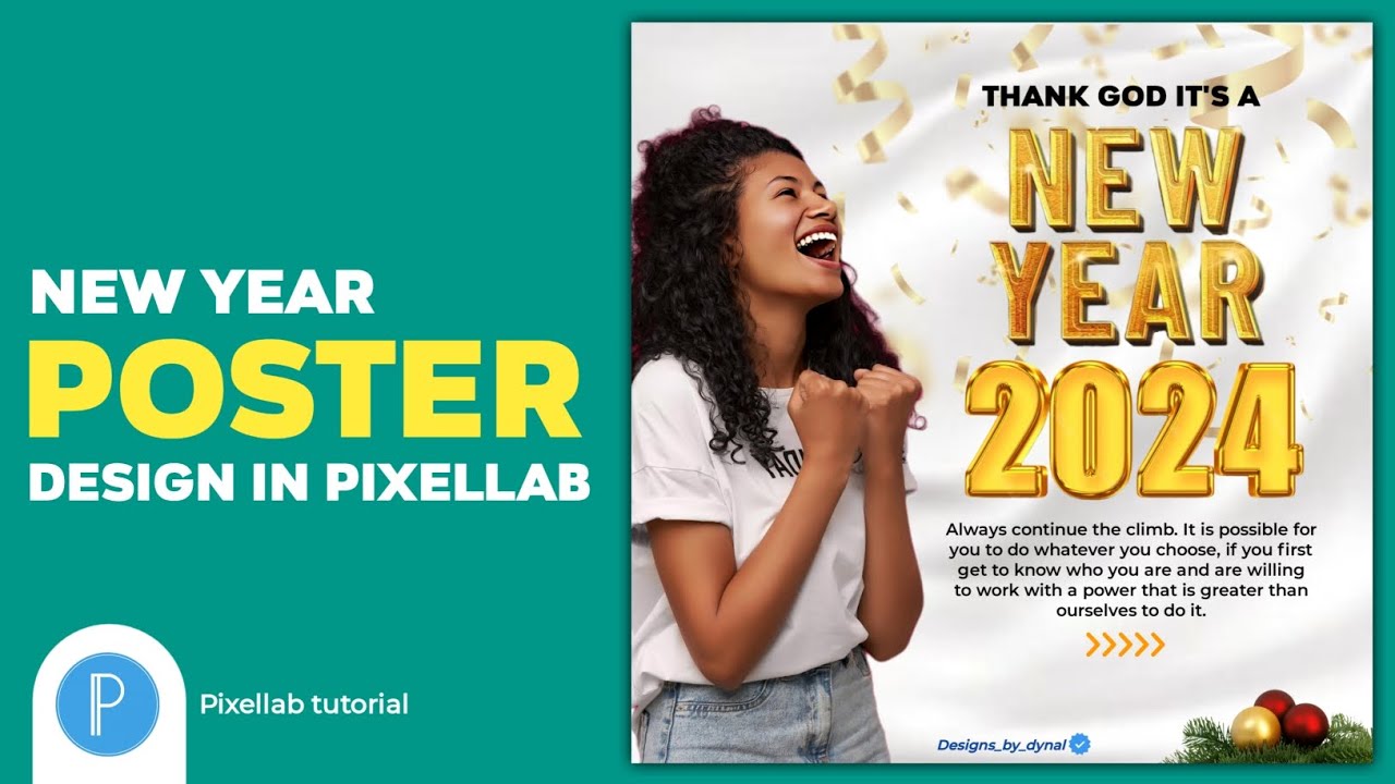 New Year Poster Design 2024 in Pixellab - YouTube