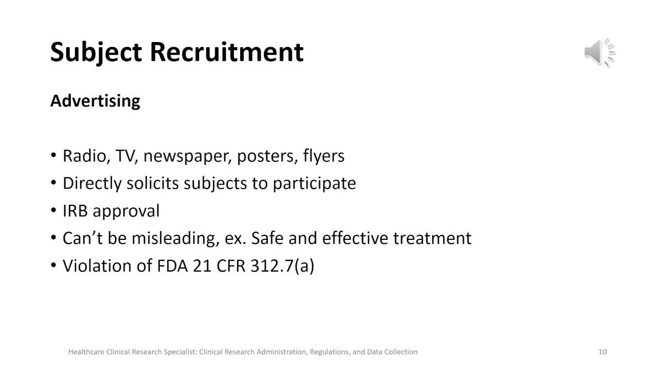 Week 7 Subject Recruitment - YouTube