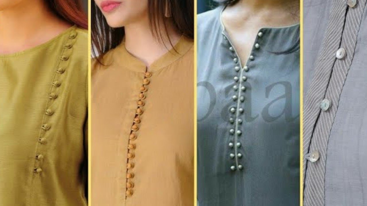 New Neck Designs With Button For Lawn Suit 2024 / Latest Neck Design ...