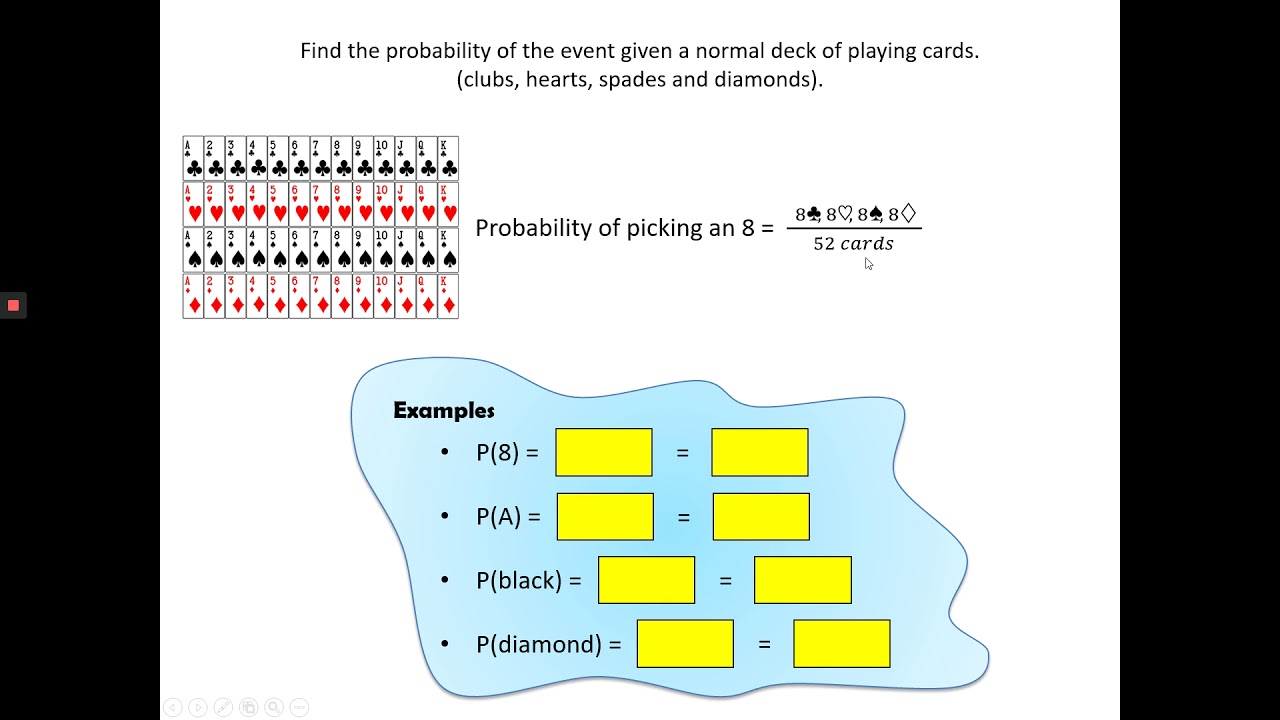 7th - simple probability - 1c (deck of cards) - YouTube