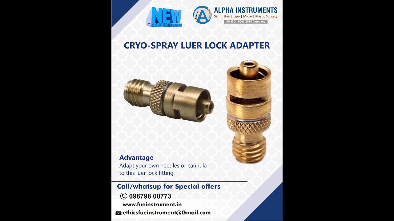 luer lock adaptor for liquid cryo spray - YouTube