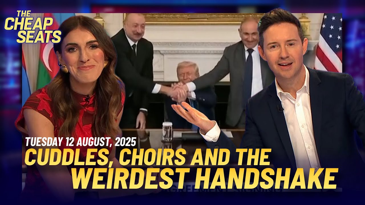 The Weirdest Three Way Handshake Ever? #CheapSeatsAU - YouTube