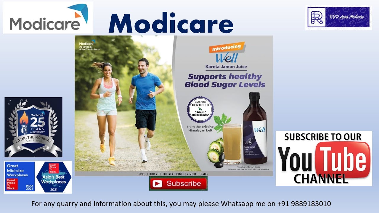 MODICARE : WELL KARELA JAMUN JUICE - YouTube