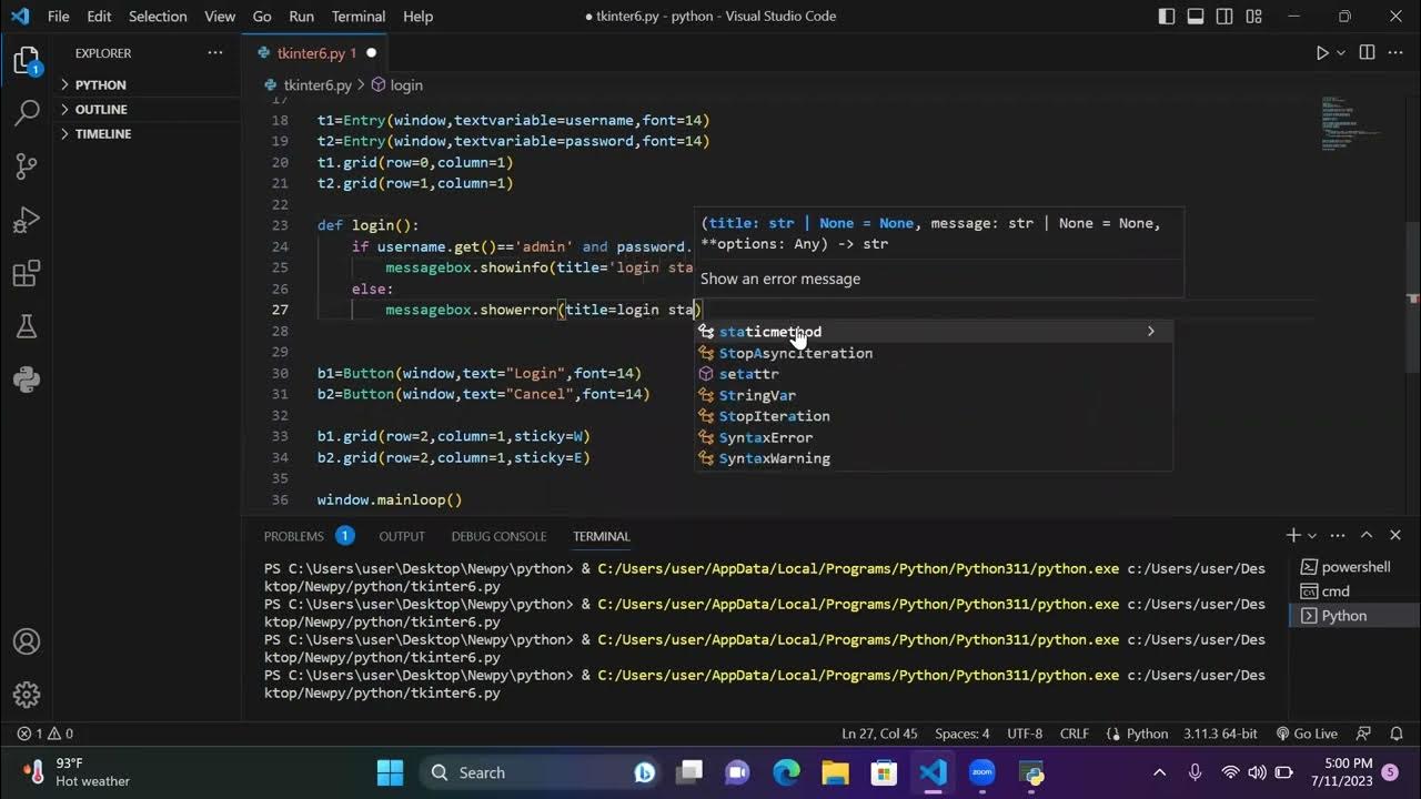 Part 6 Pop Up Dialog Boxes In Python Tkinter Youtube