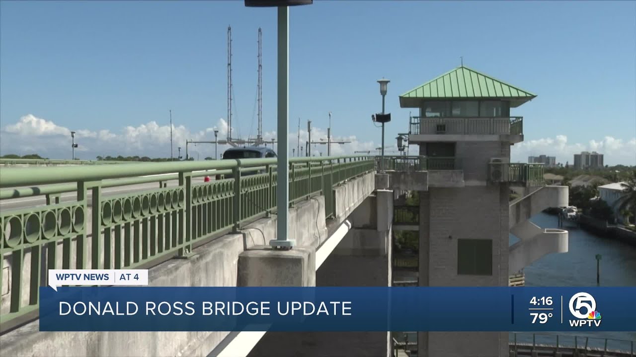 Donald Ross Road Bridge remains locked in closed position - YouTube
