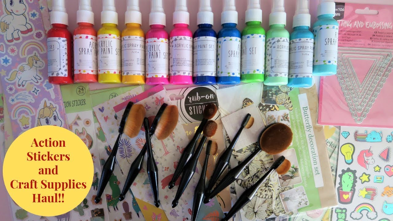 Action Stickers and Craft Supplies Haul!! - YouTube