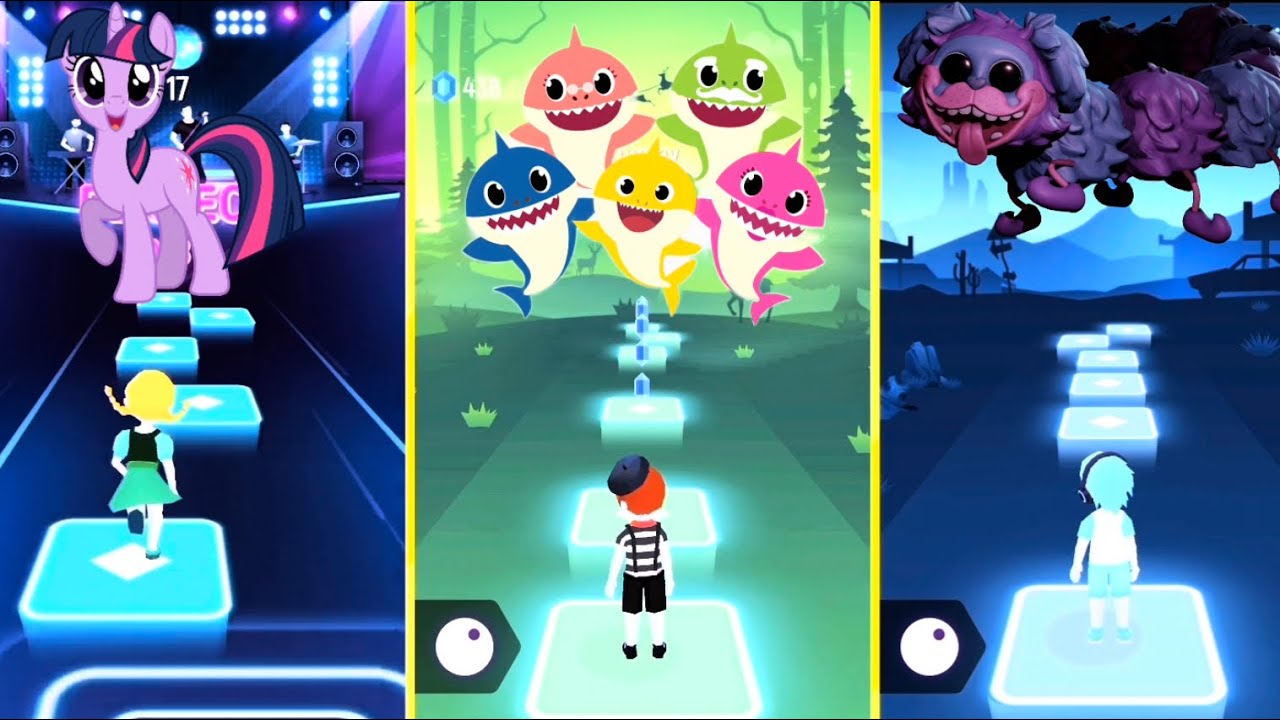MY LITTLE PONY VS BABY SHARKS VS PJ Pug-a-Pillar - Tiles Hop EDM Rush ...