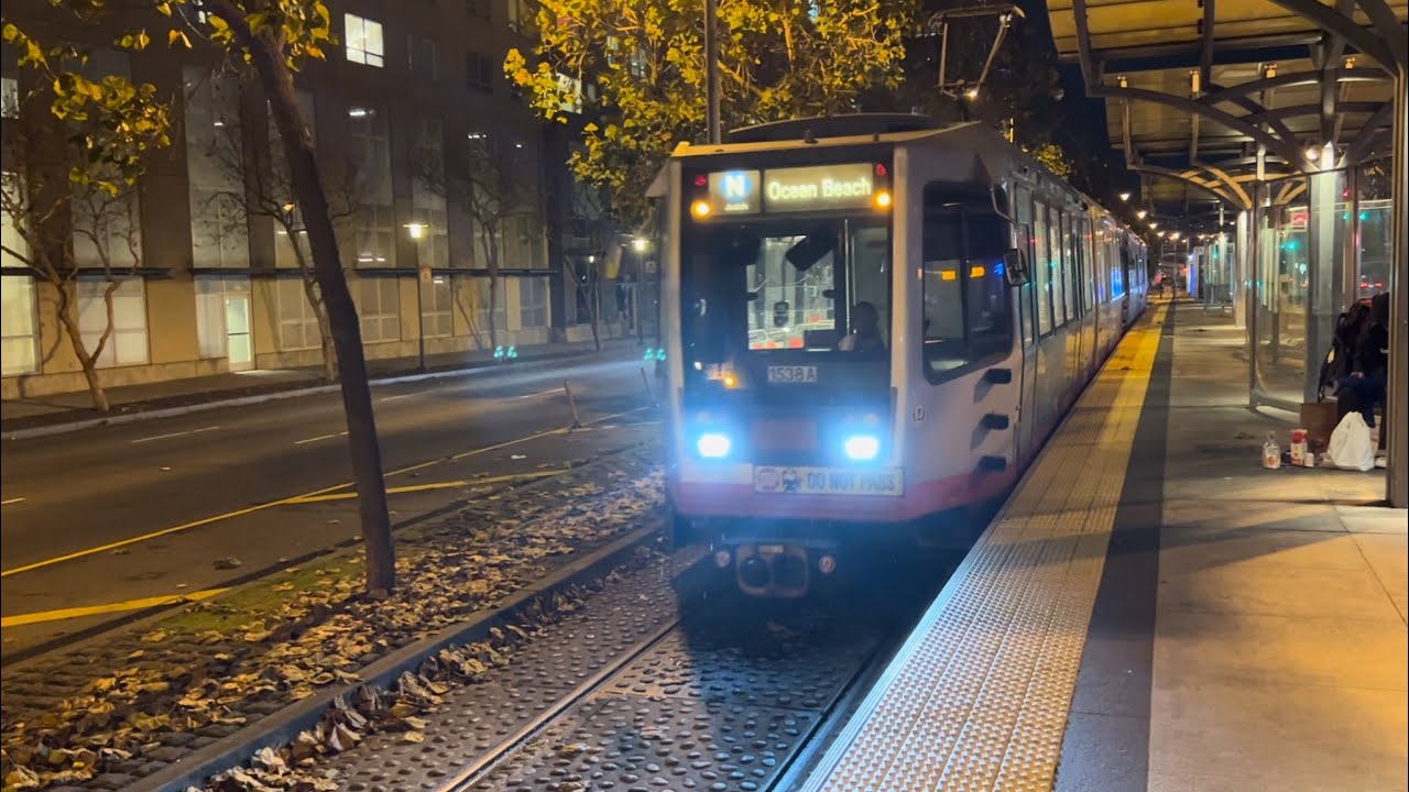 SF Muni Metro 2-Car Breda LRV3 1538 & 1496 Westbound N-Judah to ...