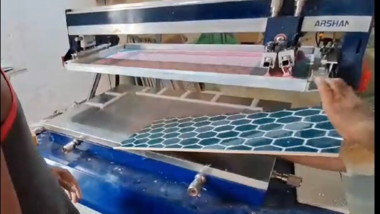 Ceramic tails screen printing machine - YouTube