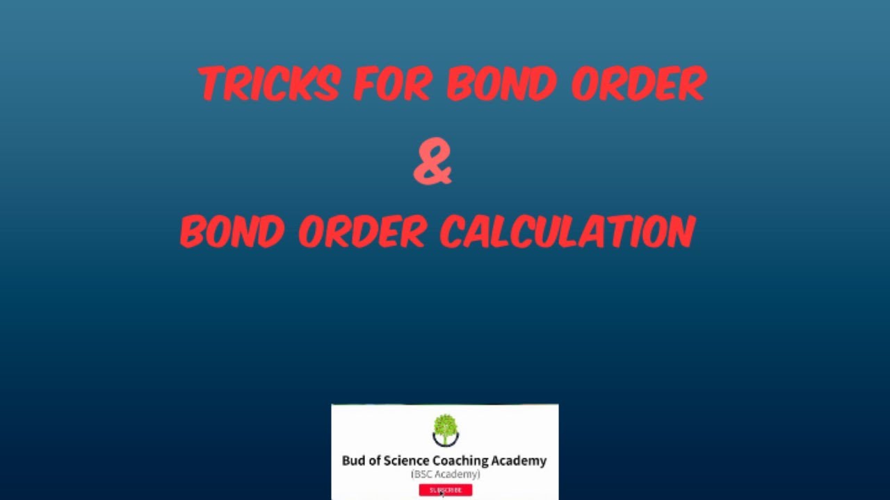 Tricks for bond order | calculation to find bond order | Easy approach ...