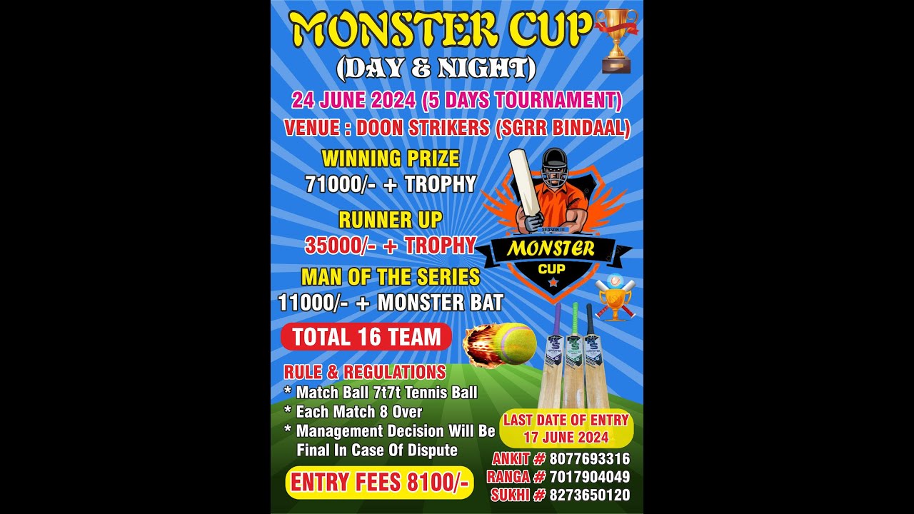 LIVE || MONSTER CUP || FINAL-DAY-5 - YouTube