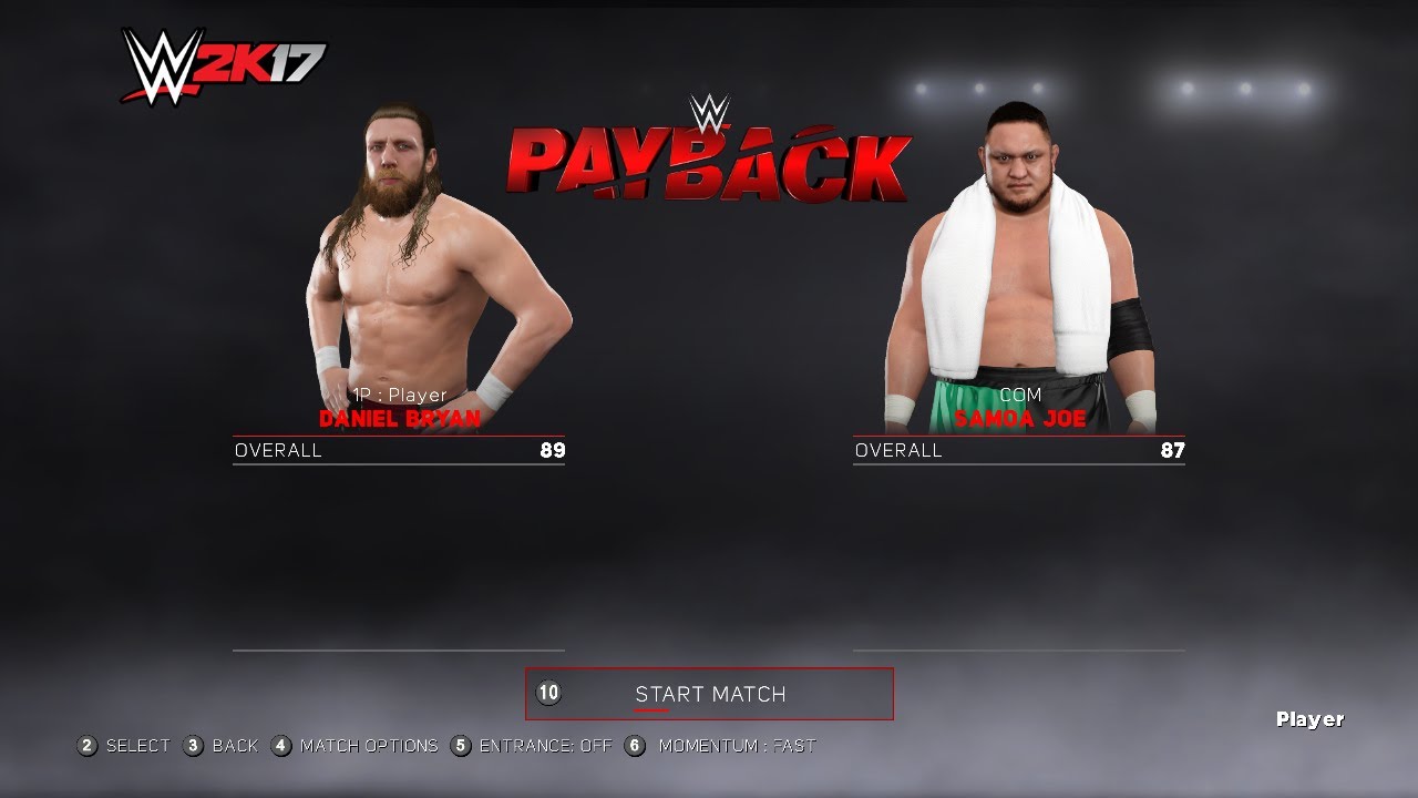 Daniel Bryan V/S Samoa Joe || PayBack || WWE 2K17 || Omg! Moves - YouTube
