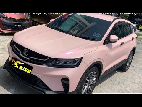 Proton X50 Full Wrapping Twin Candy Pink 梦幻粉改色膜 new X50 modify pink ...