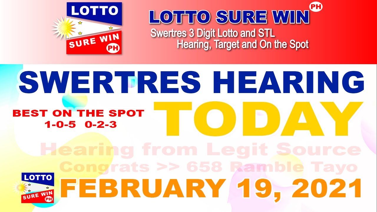 SWERTRES HEARING TODAY 3D LOTTO AND STL ALL DRAW | SURE WIN TARGET ...
