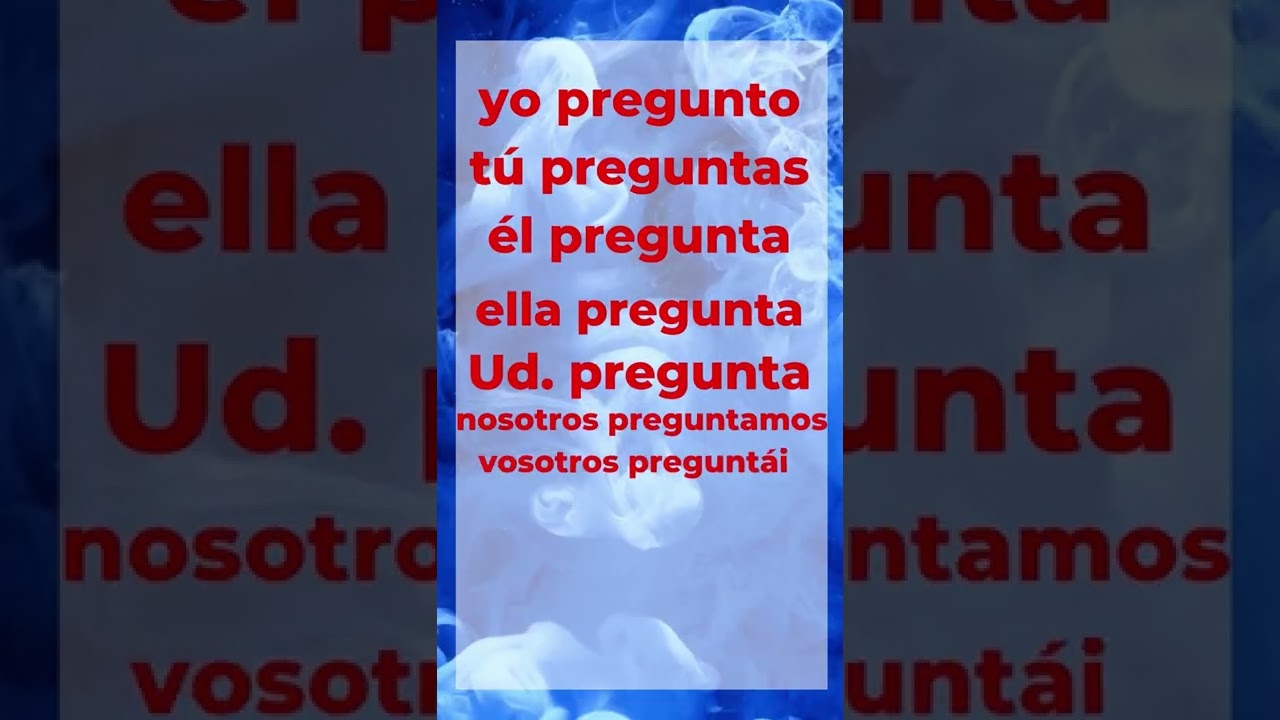 Regular Spanish Present Tense Verb - Preguntar - To ask - YouTube
