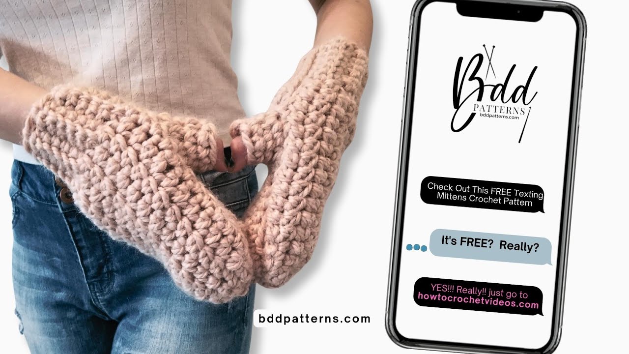 Conquer The Cold By Crocheting A Pair Of Warm Texting Mittens - YouTube
