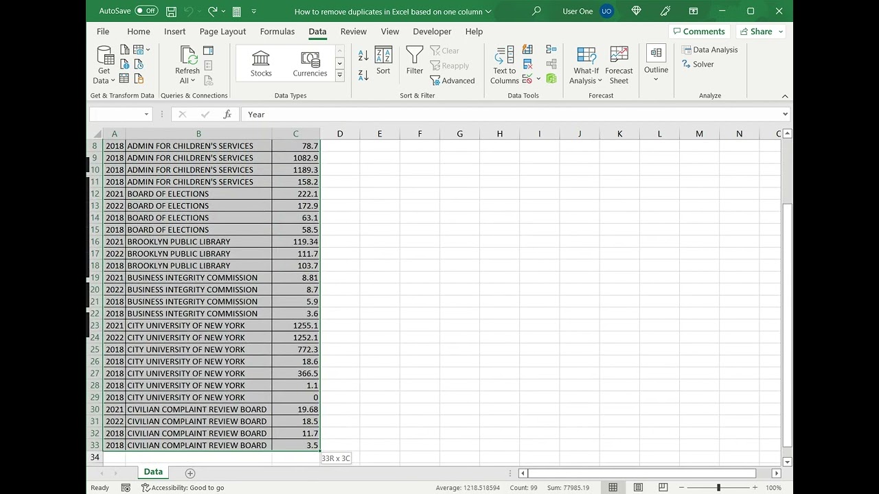 How To Remove Duplicates In Excel Based On One Column YouTube How To Remove Duplicates In Excel Based On One Column YouTube