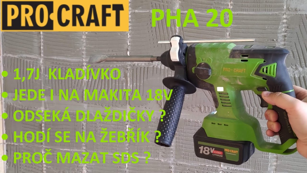 Procraft aku kombikladivo PHA20 - YouTube