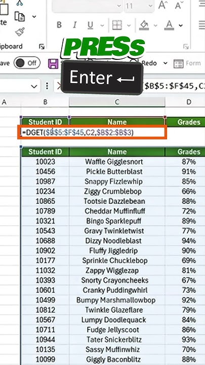How to Use the DGET Function in Excel - YouTube