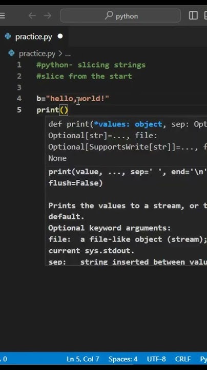 Slicing String 😏🙄python Pythonprogramming Coding Pythoncoding Programming Code Youtube