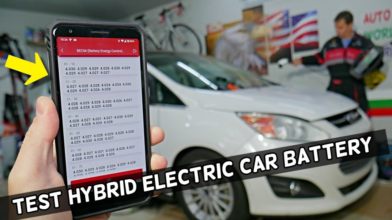 HOW TO TEST BATTERY ON HYBRID ELECTRIC PLUG IN CAR - YouTube