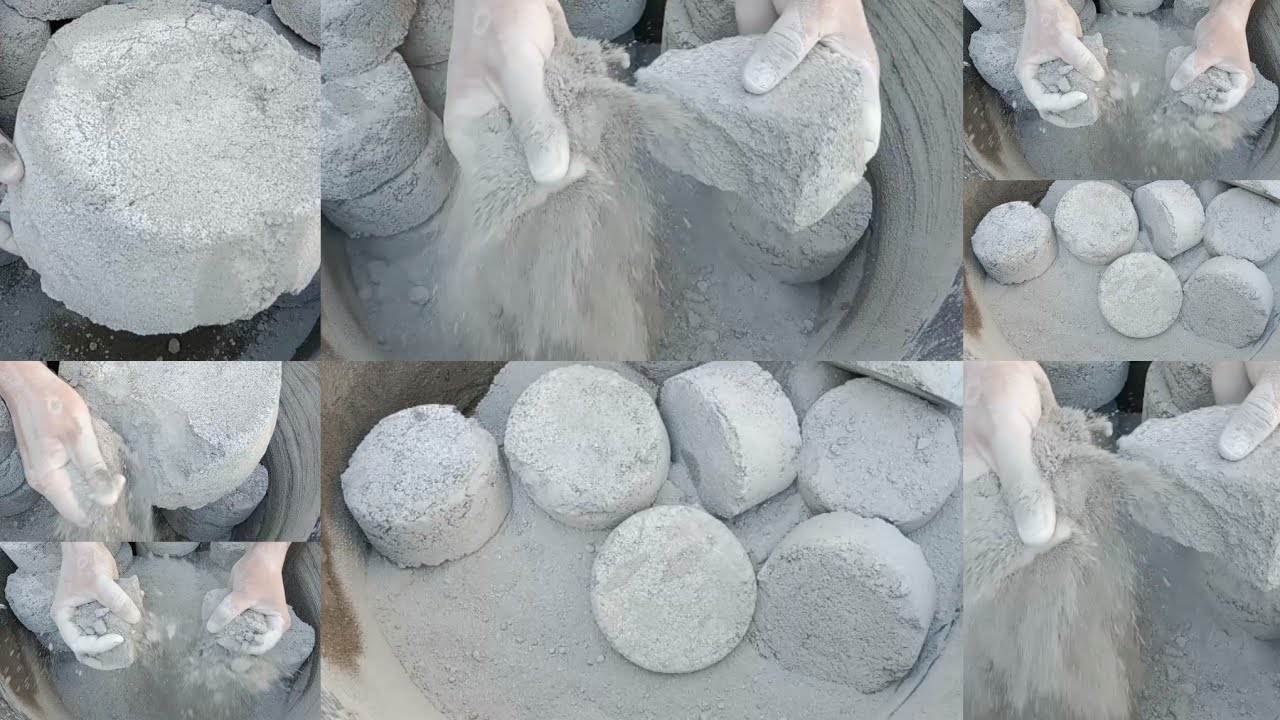 soft sand cement shape's two hands dry dusty crumbling|soft sand cement ...