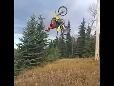 Dirtbike back flip fail, broken neck, first try! - YouTube