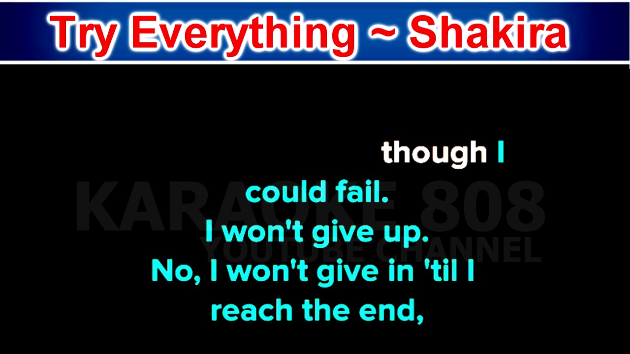Try Everything ~ Shakira from Disney's Zootopia ~ New Karaoke ~ Karaoke ...