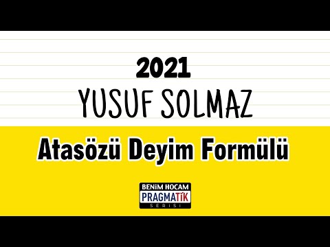 Atasözü Deyim Formülü - Yusuf SOLMAZ