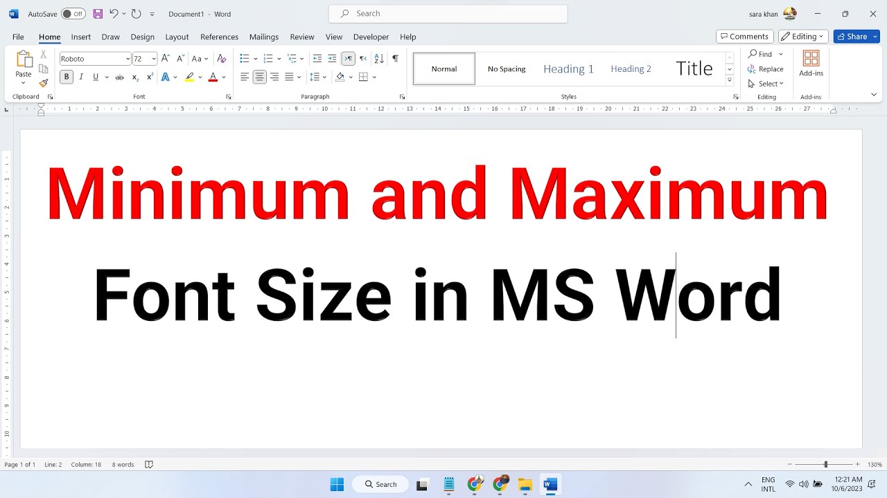 Minimum And Maximum Font Size In MS Word YouTube Minimum And Maximum Font Size In MS Word YouTube