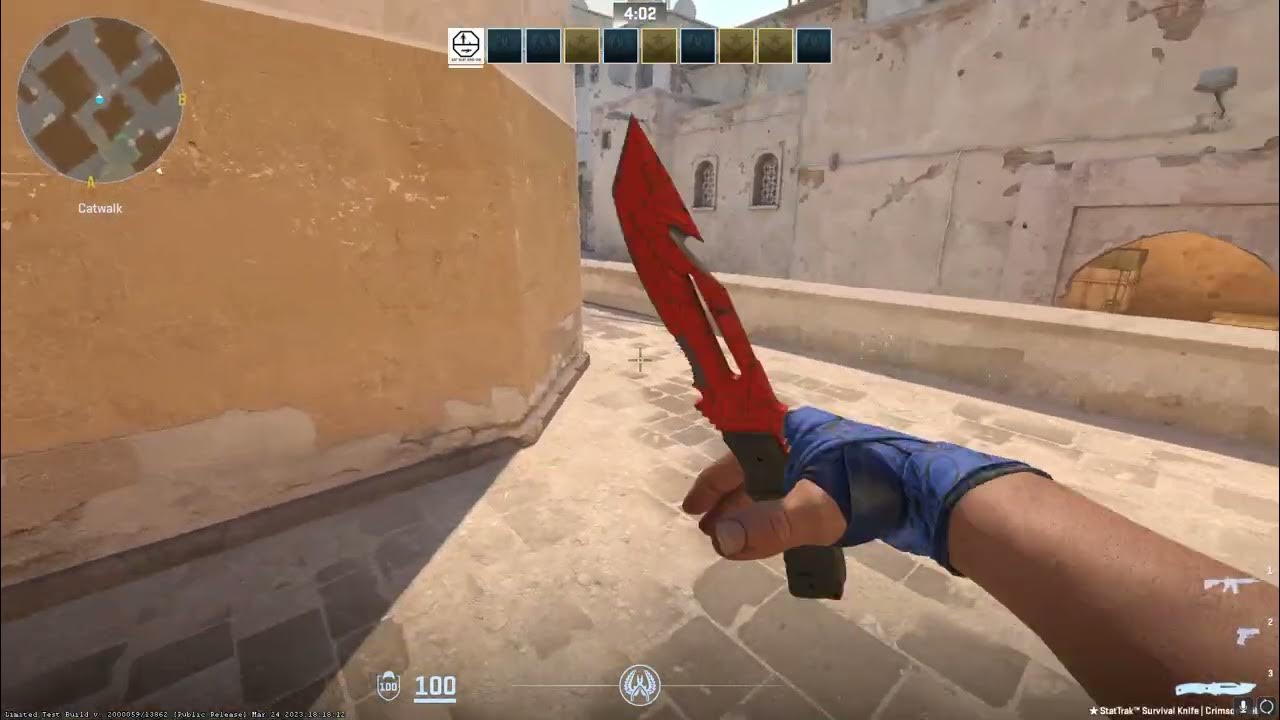 Counter strike 2 | Survival Knife Crimson Web Inspect and Animation - YouTube