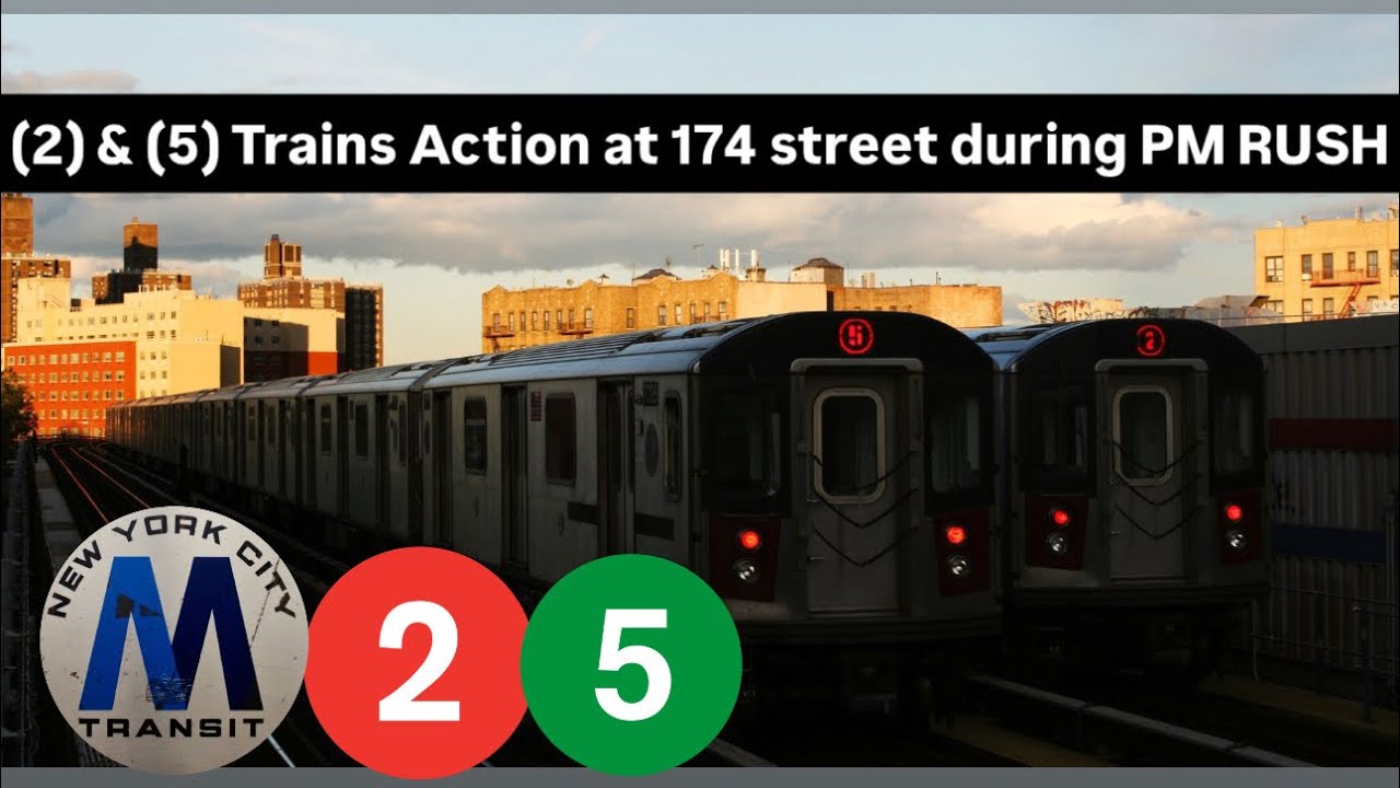 MTA NYCT:(2) & (5) Trains Action at 174 street during PM RUSH - YouTube