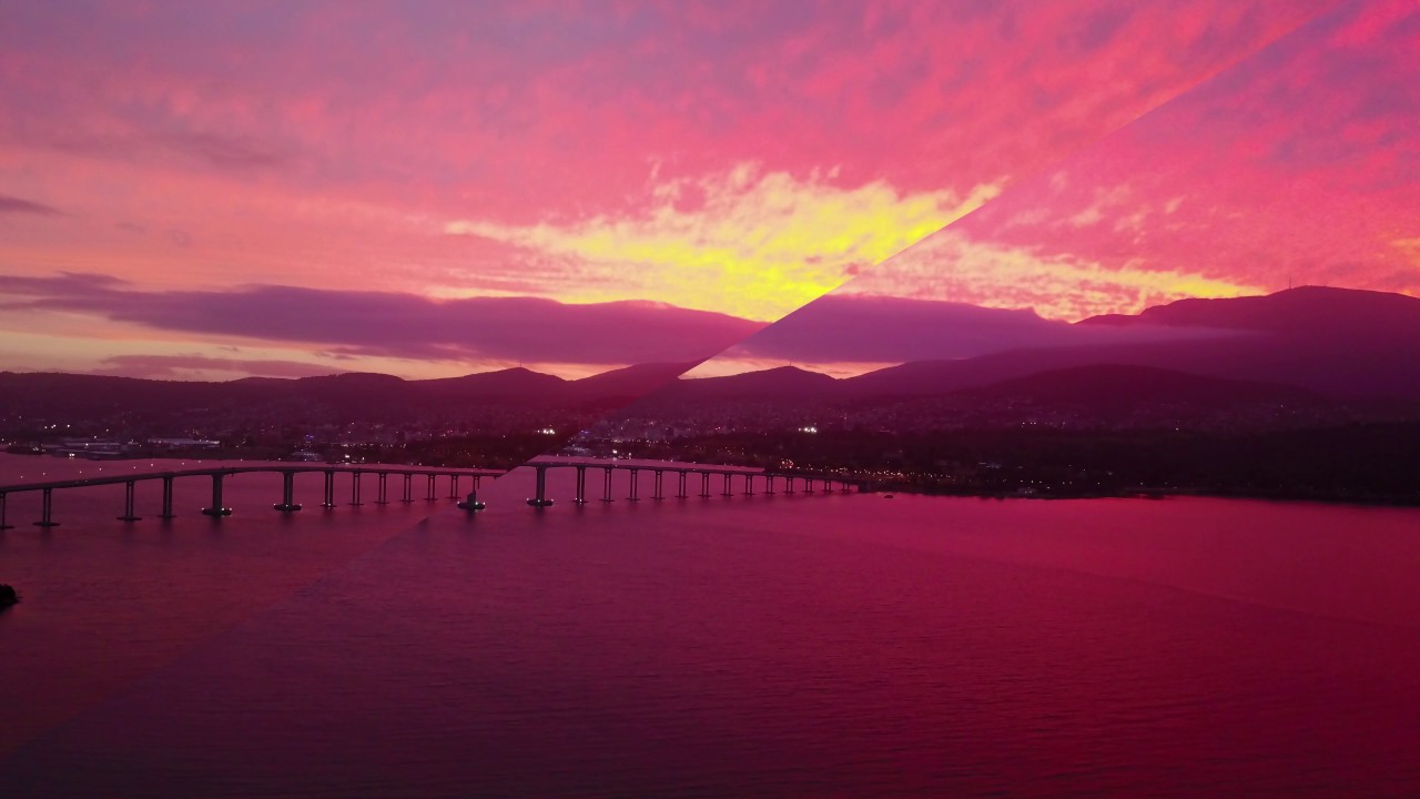 Smokey Sunset over Hobart from a DJI Mavic - YouTube