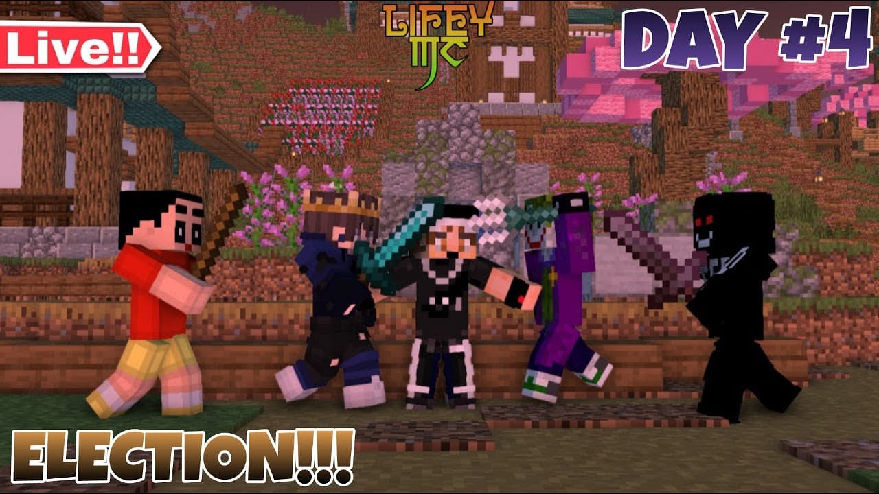 ELECTION DAY IN LIFEY MC | DAY #4 | MINECRAFT LIVE 🔴 | AYUSH GAMER ...