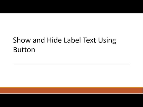 Show And Hide Label Using Button C# - YouTube