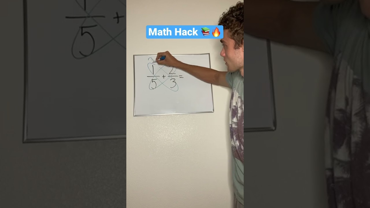 Adding Fractions Math Hack | JusticeTheTutor #maths #math #shorts # ...