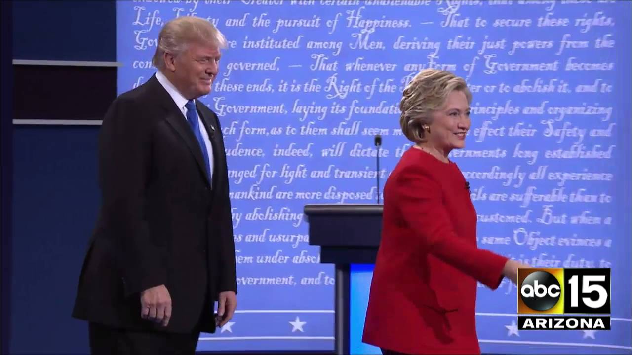 Watch their entrance! The First 2016 Presidential Debate - Donald Trump ...