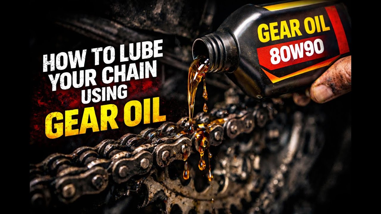 How to lube motorcycle chain using gear oil. See English CC for the ...